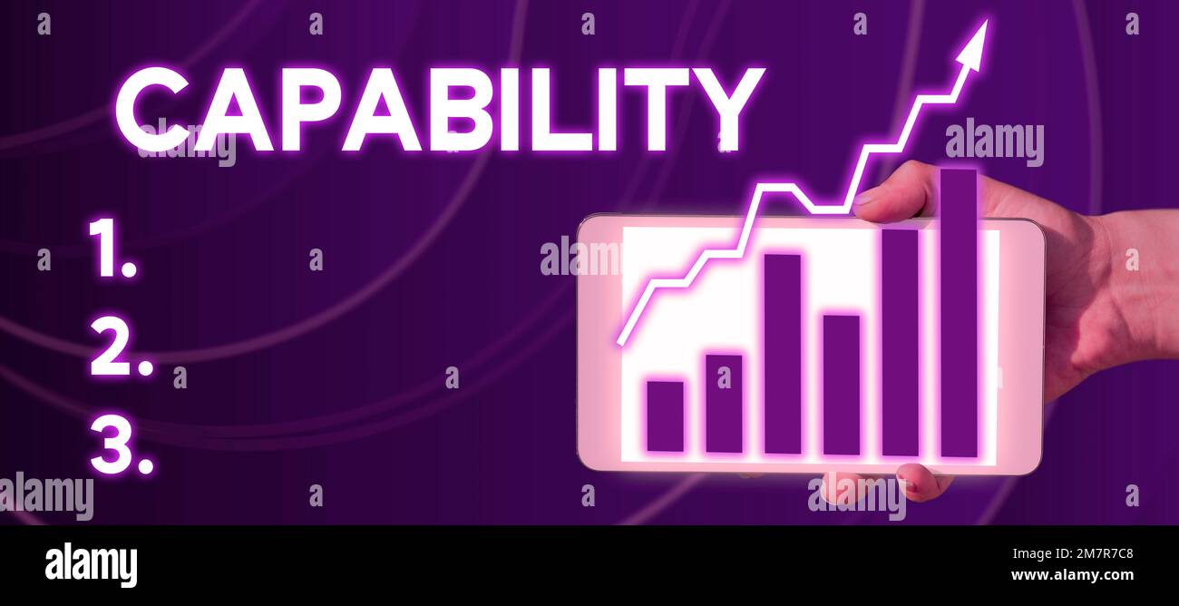 Text caption presenting Capability. Business showcase the facility or ...