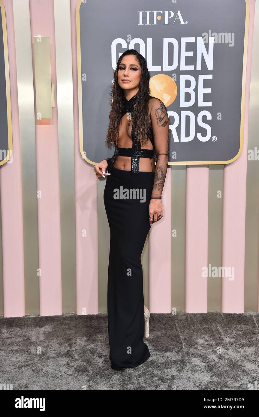 Tefi Pessoa arrives at the 80th annual Golden Globe Awards at the ...