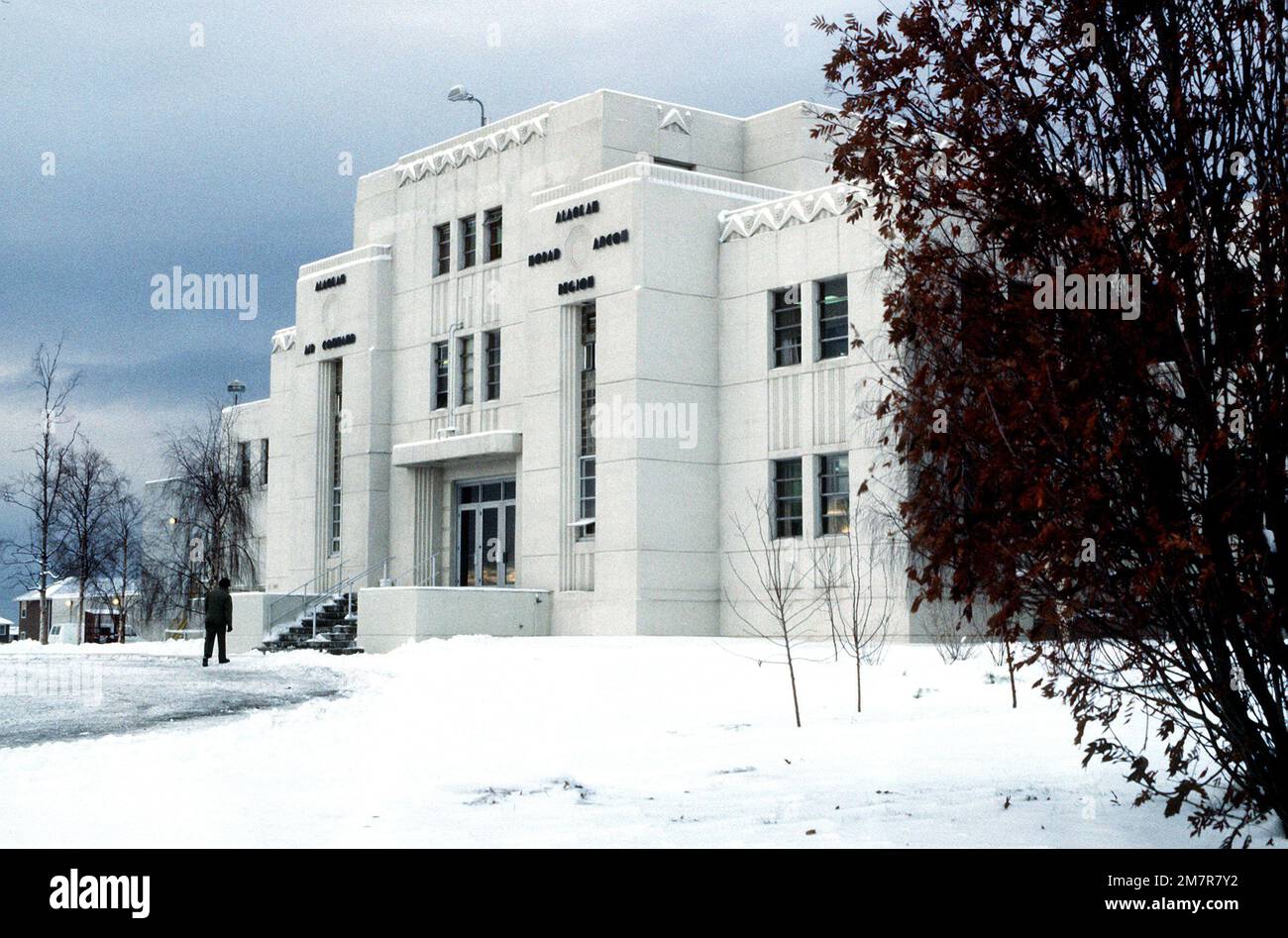 A view of the Alaskan Air Command headquarters building during exercise ...
