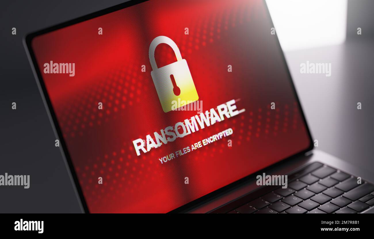 Ransomware on a laptop screen Stock Photo - Alamy
