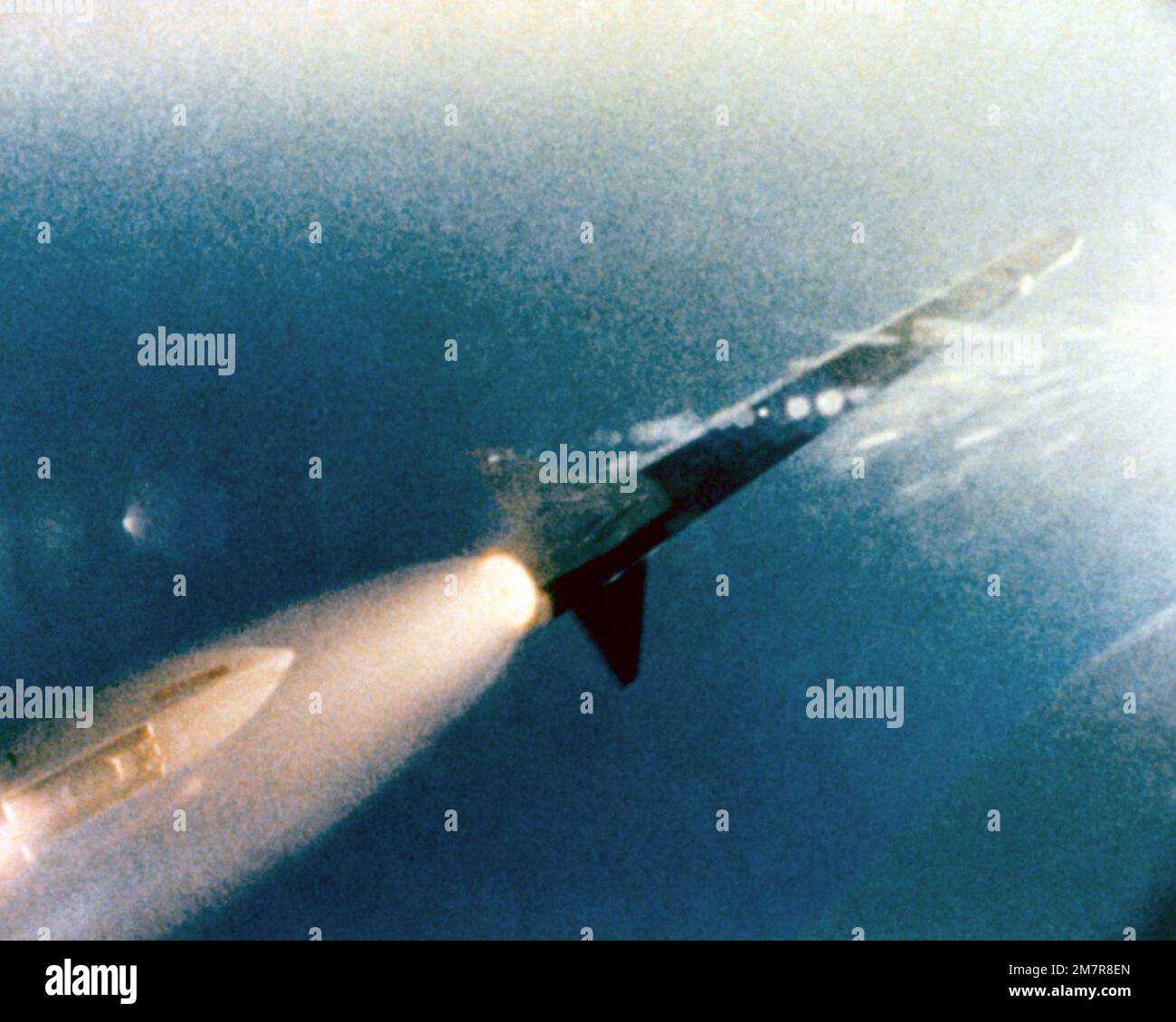 A close-up view of an advanced medium range air-to-air missile being ...