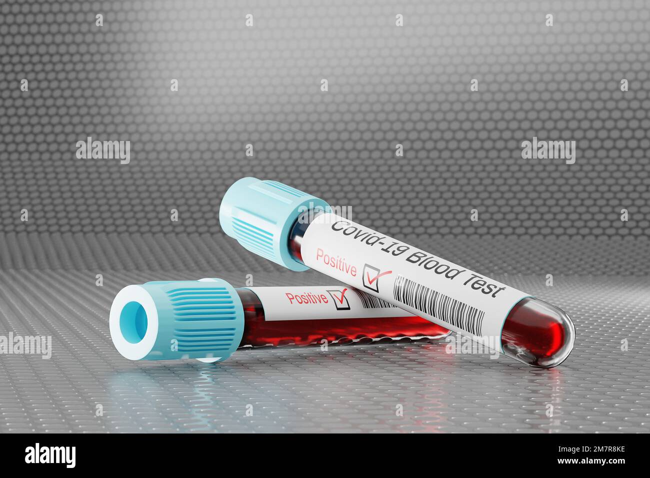COVID-19 test detection. Test tubes in a test chamber containing a ...
