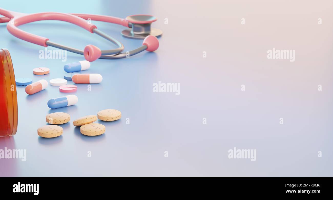 Medications and supplements, vitamins, medical equipment on the floor ...