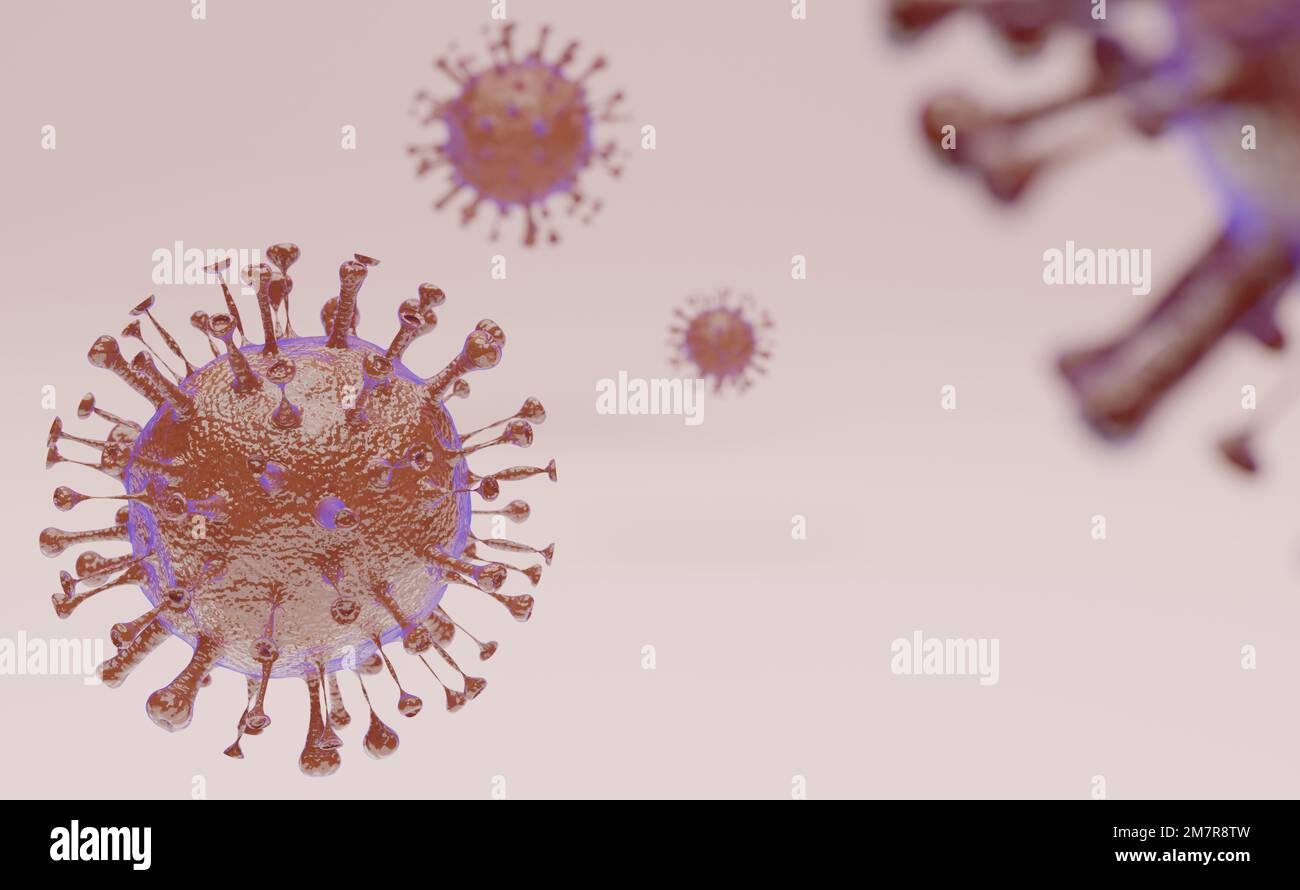 Microscopic COVID-19 virus cells. The cause of respiratory disease ...