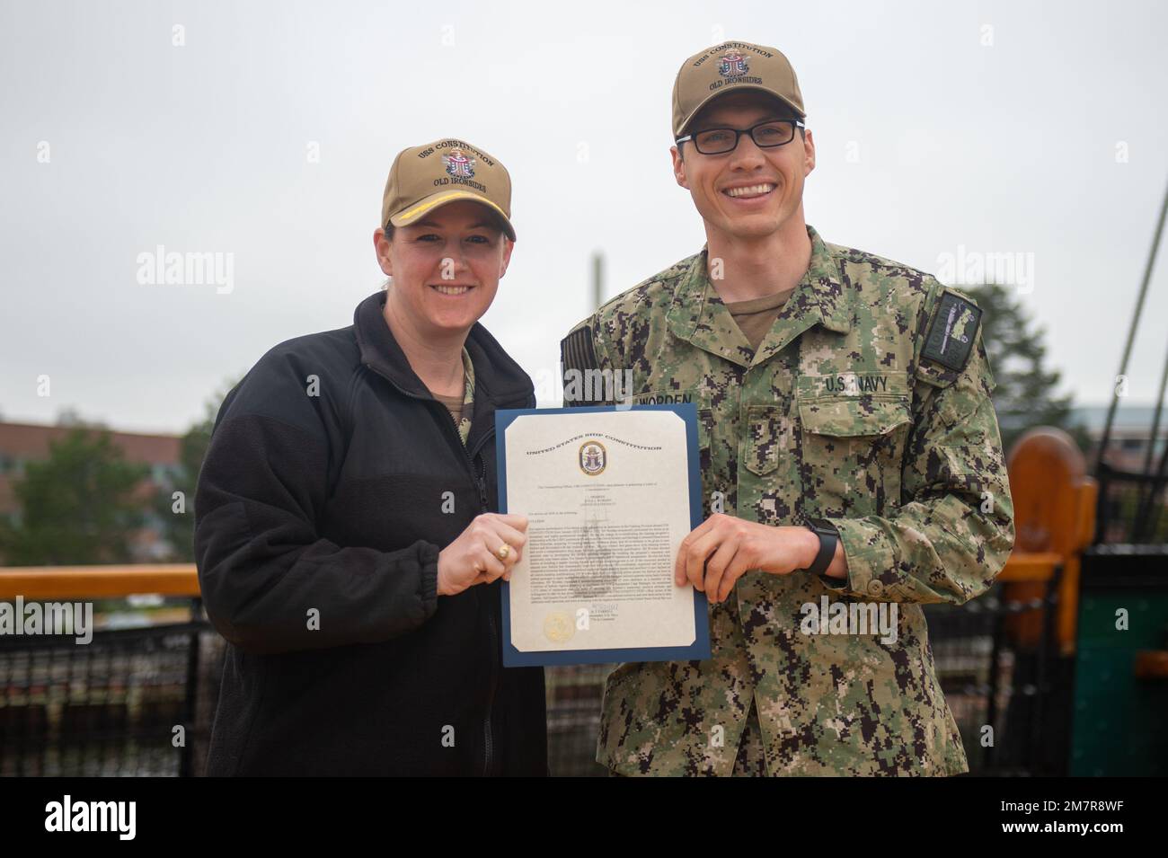 Boston (May. 12, 2022) Seaman Kyle Worden is awarded Blue Jacket of the ...