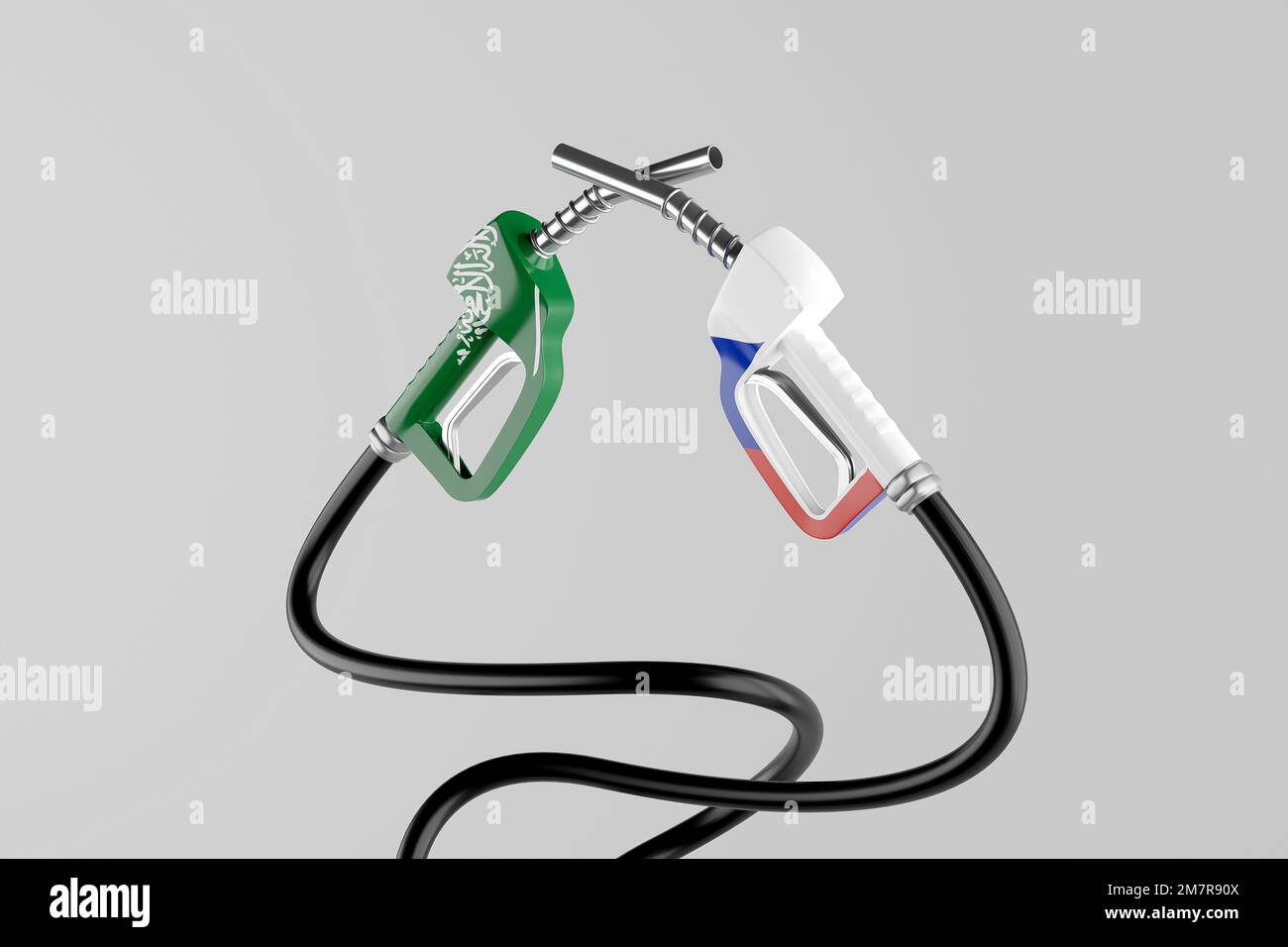 3d rendering Saudi Arabia vs Russia oil price war concept idea Stock ...