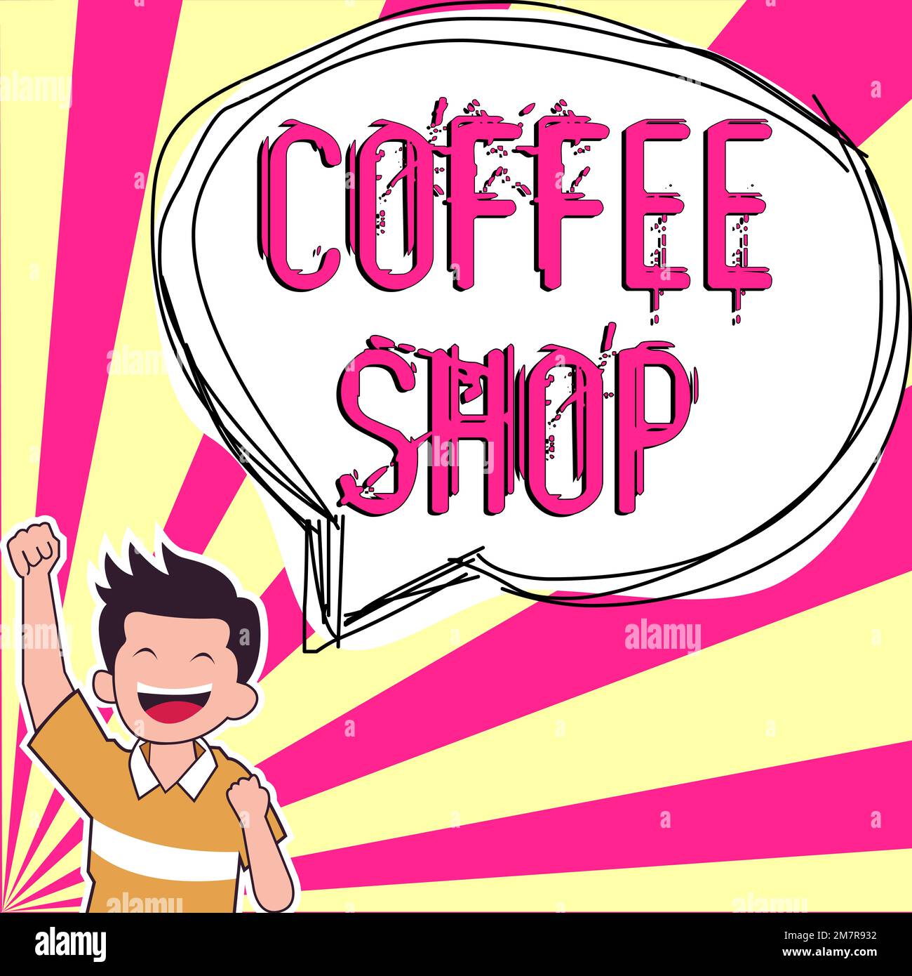 Text caption presenting Coffee Shop, Business idea small informal ...