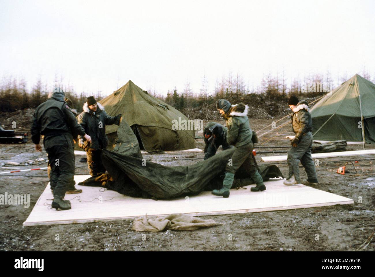 Tents are set up for incoming personnel during exercise Brim Frost ...