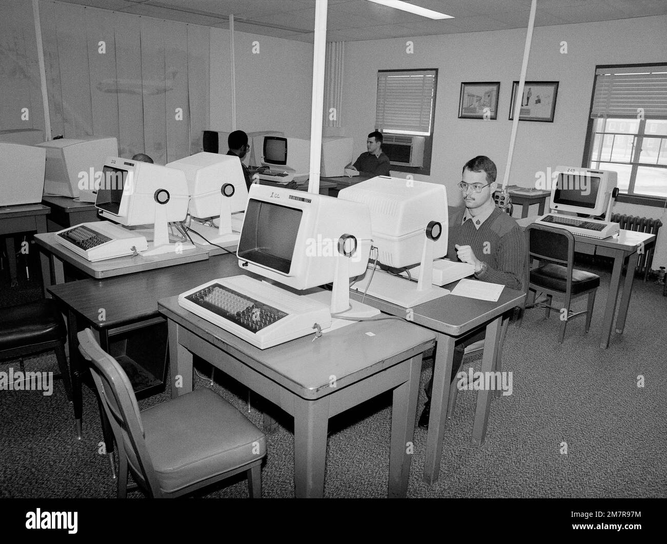 A view of the new computer system recently installed at the Education ...