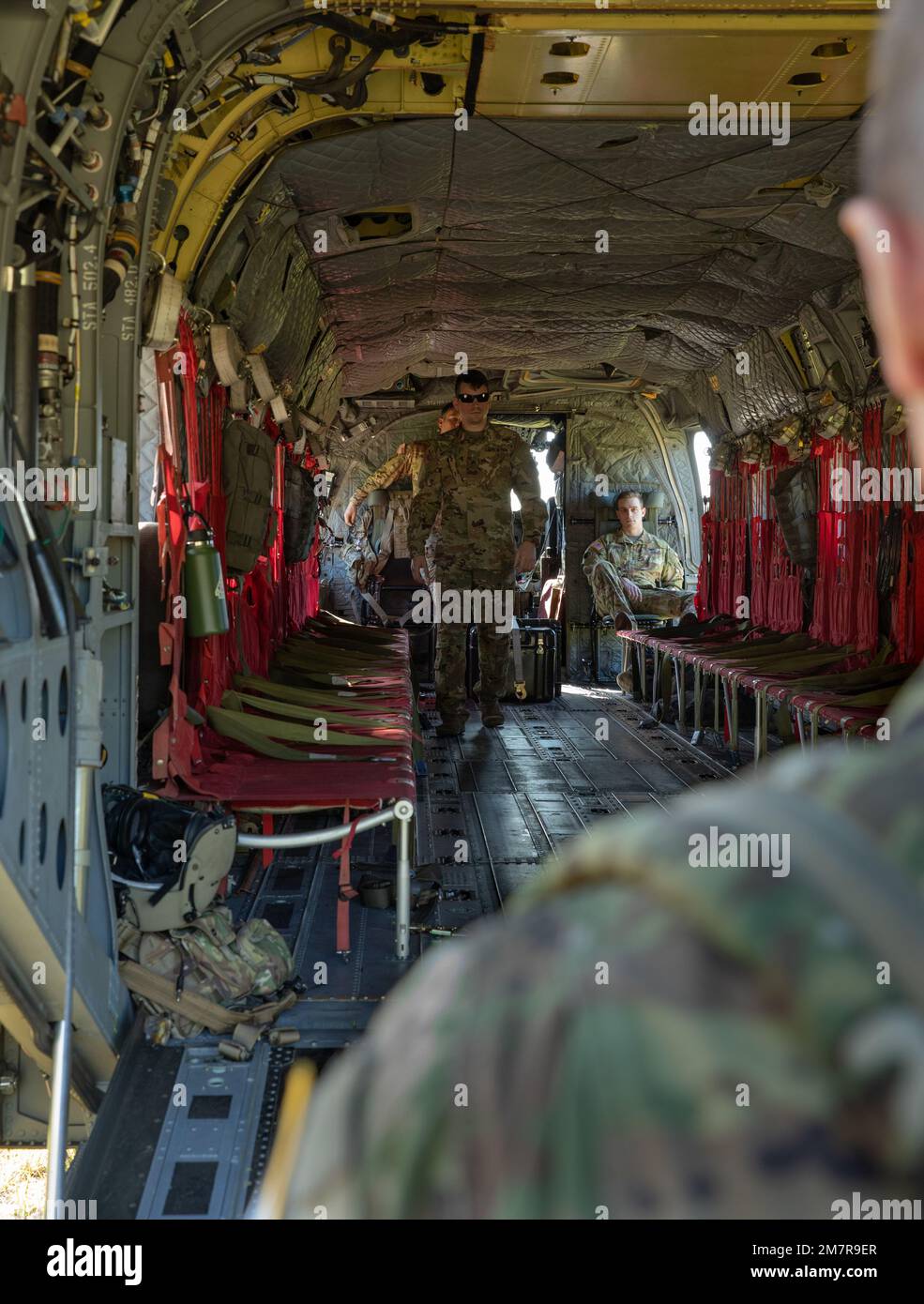 U.S. Army National Guard soldier prepares to board a C47 at Camp ...