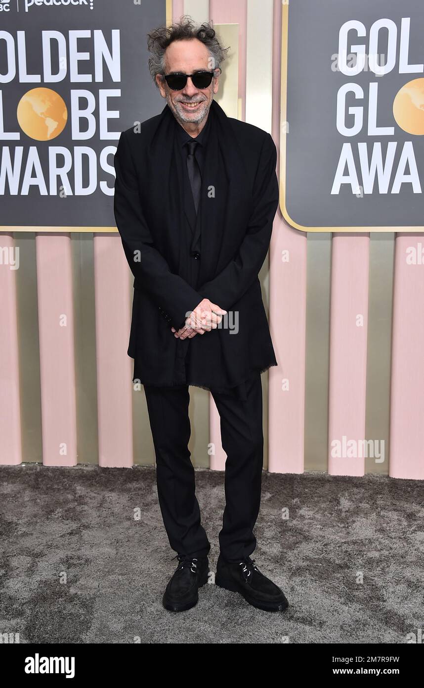 Tim Burton arrives at the 80th annual Golden Globe Awards at the ...