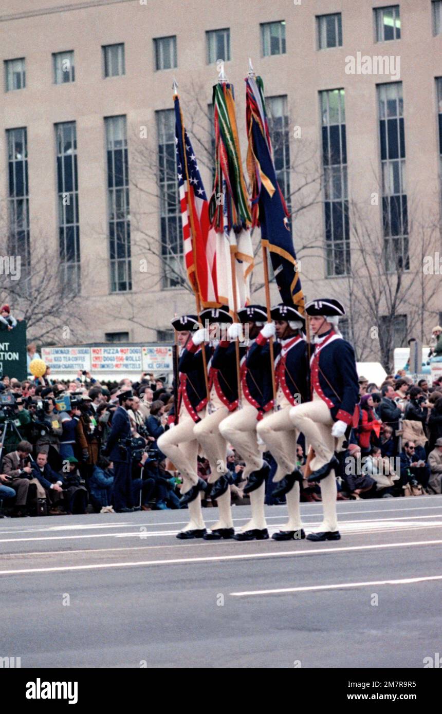 Members of the color guard of the 3rd Infantry Division (The Old Guard ...
