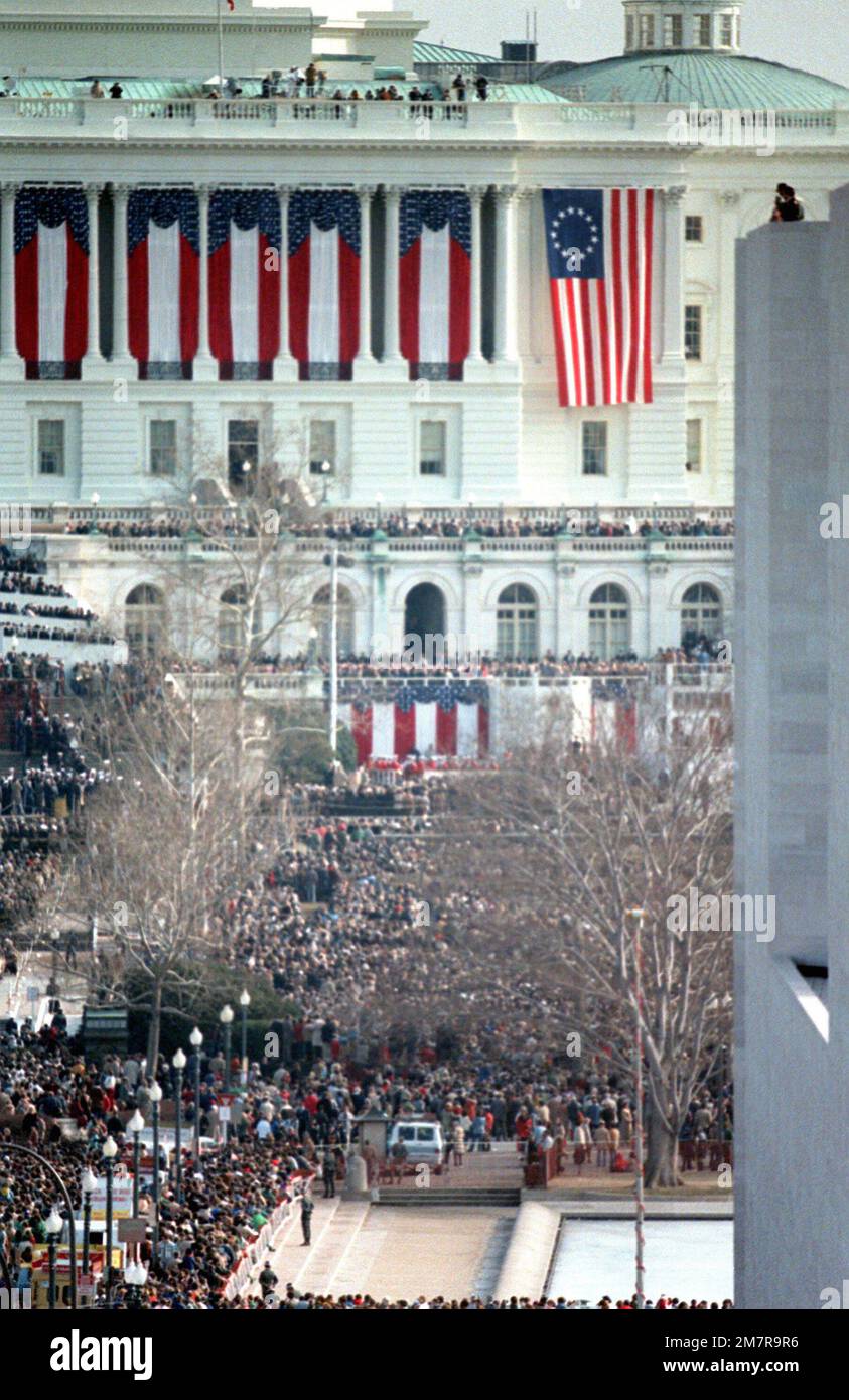 Partial front view of the Capitol as Ronald Reagan, the 40th president ...
