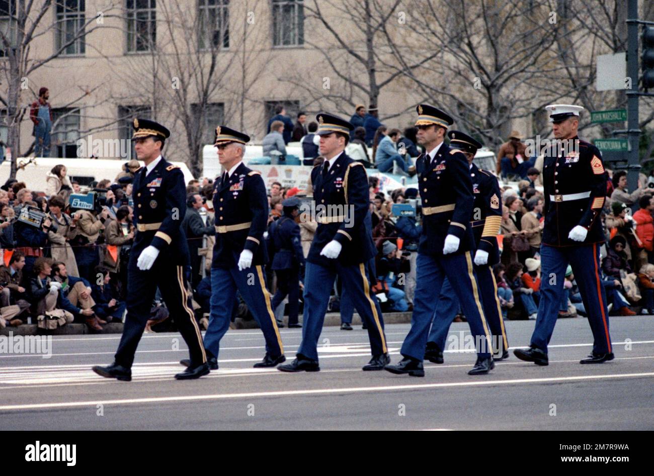 Four Army officers, an Army sergeant major and a Marine sergeant major ...