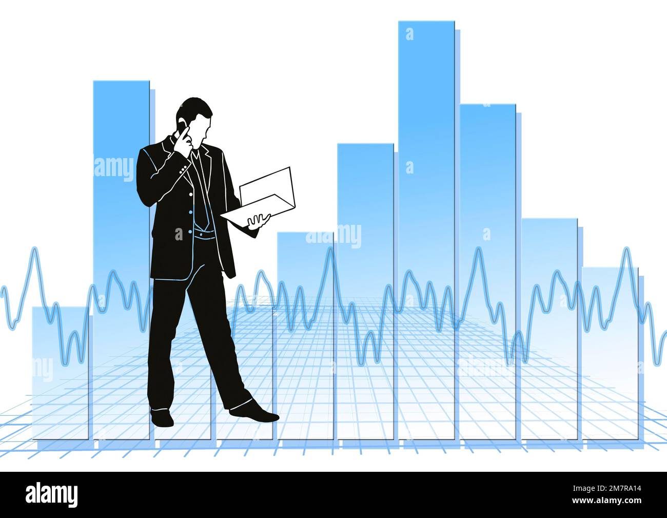 Symbol photo, stock market, charts, chart prices, rising, falling ...