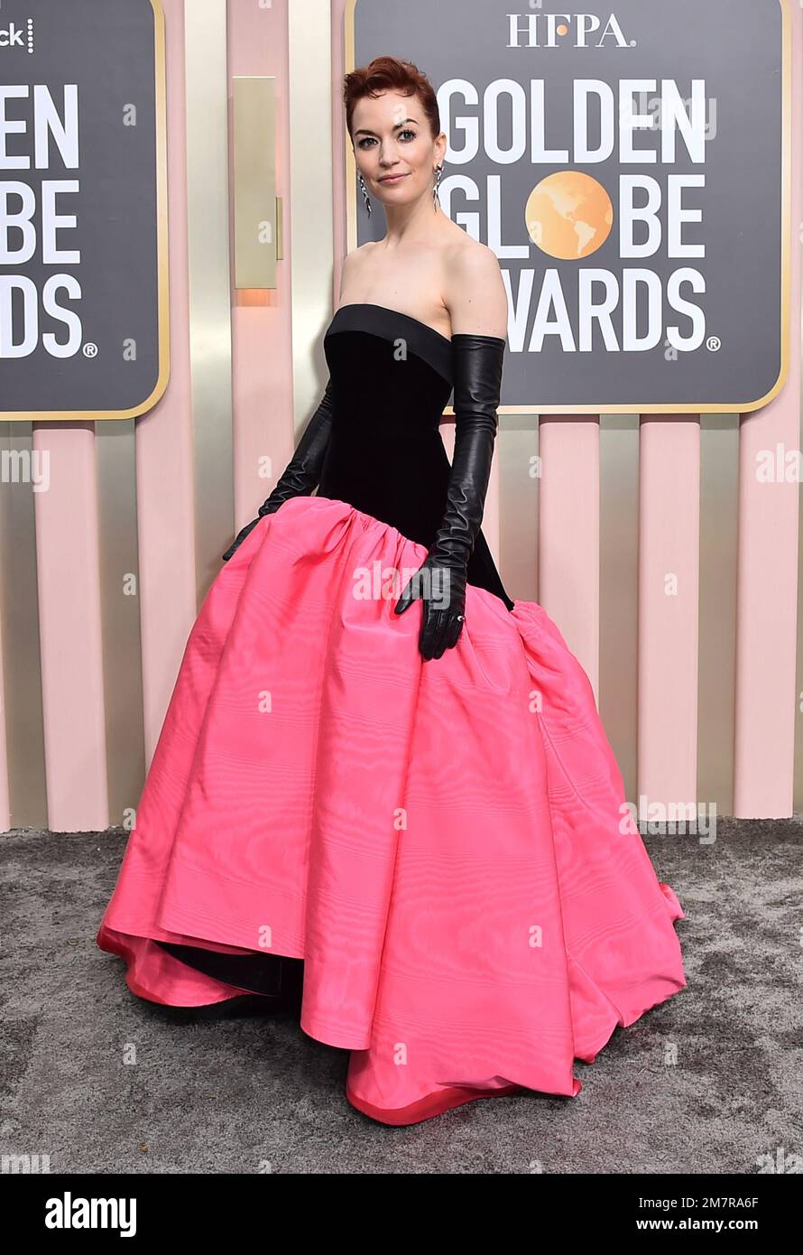 Britt Lower arrives at the 80th annual Golden Globe Awards at the ...