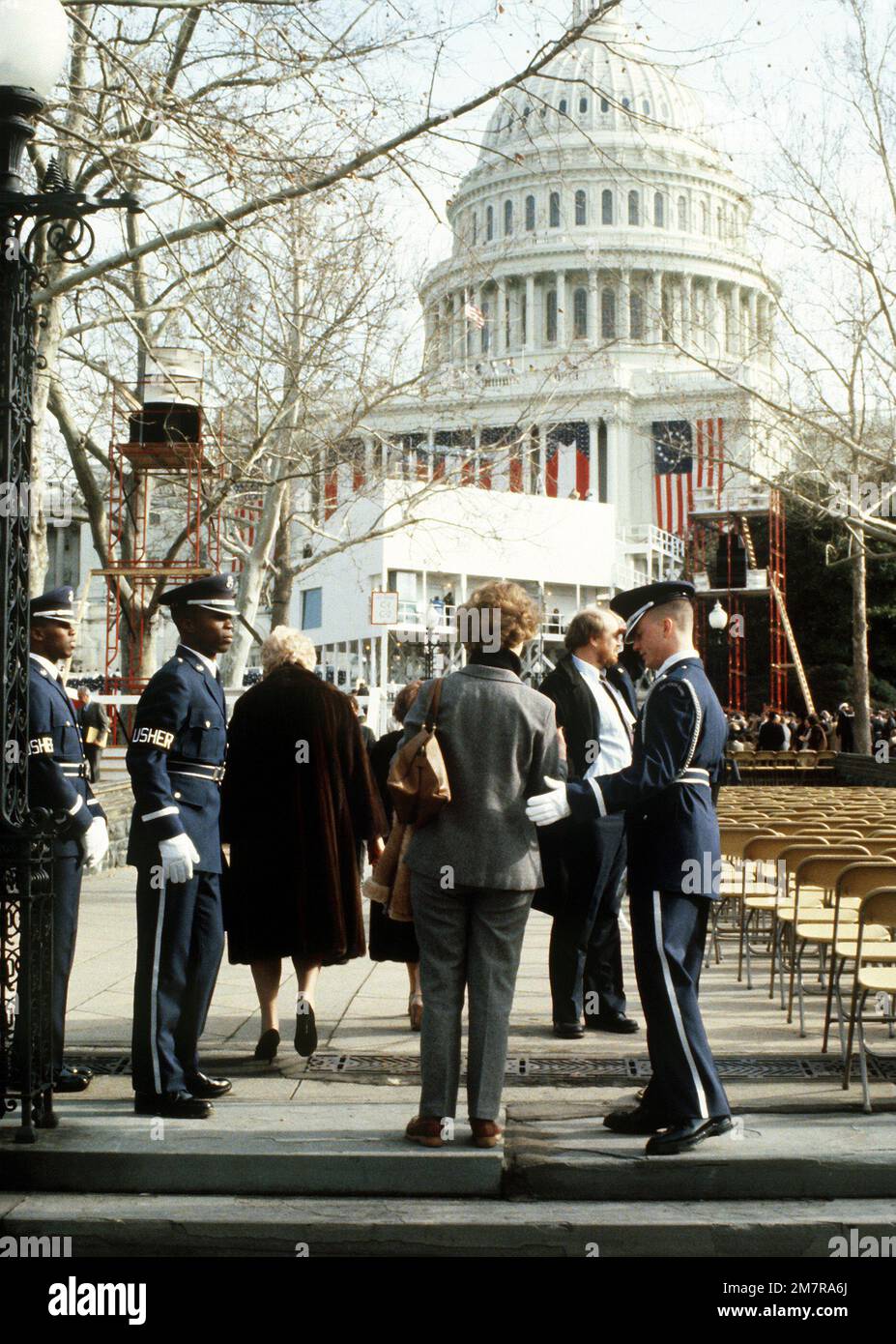 Air Force Presidential Honor Guard members A1C Milton Flowers (left ...
