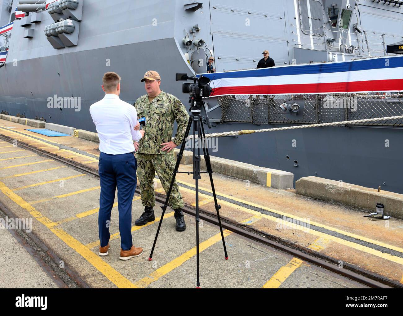 Cmdr. Daniel Hancock, commanding officer of the Arleigh Burke-class ...