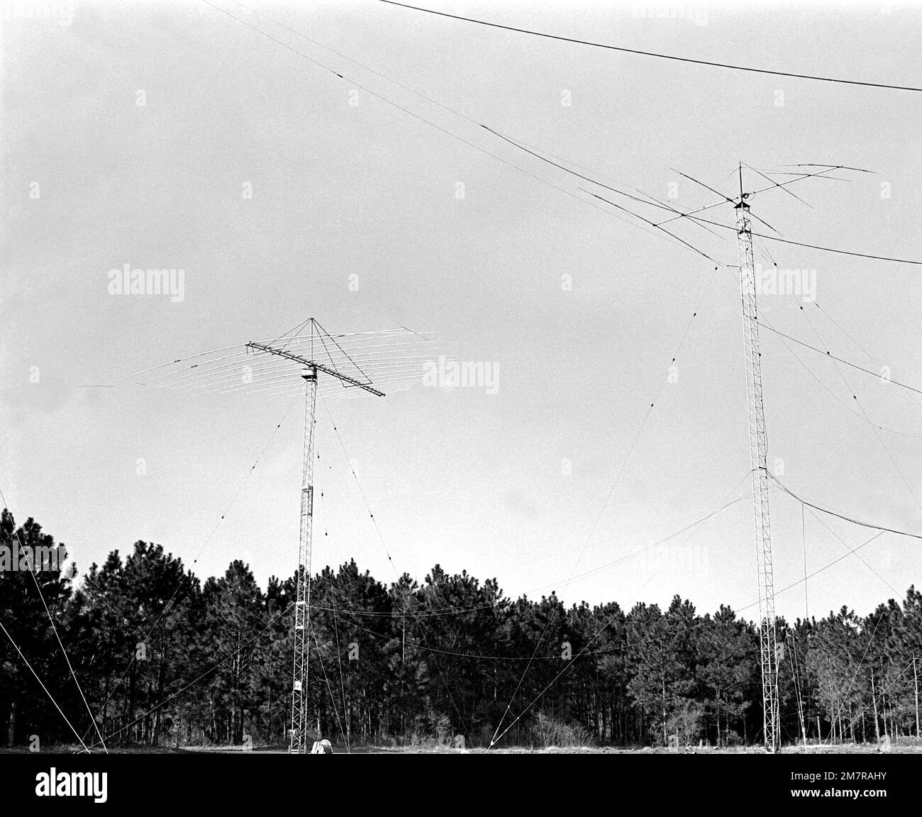 A low angle view of the antennas (Periodic and THGDXX) at the Military ...