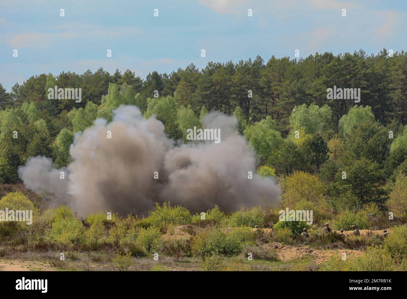 U.S. Army Soldiers assigned to the 588th Brigade Engineer Battalion ...