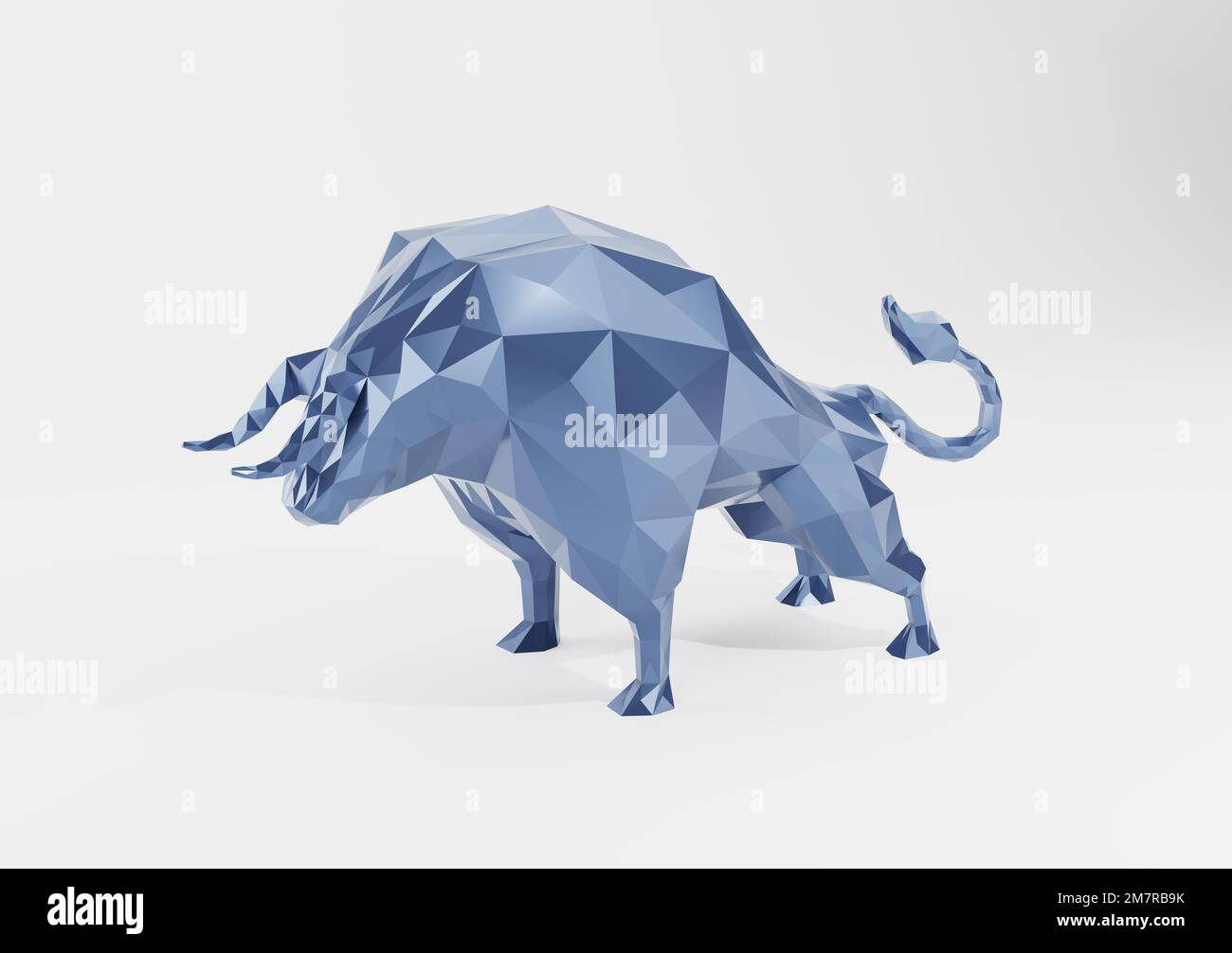 Bull Low polygon. 3d rendering Stock Photo - Alamy