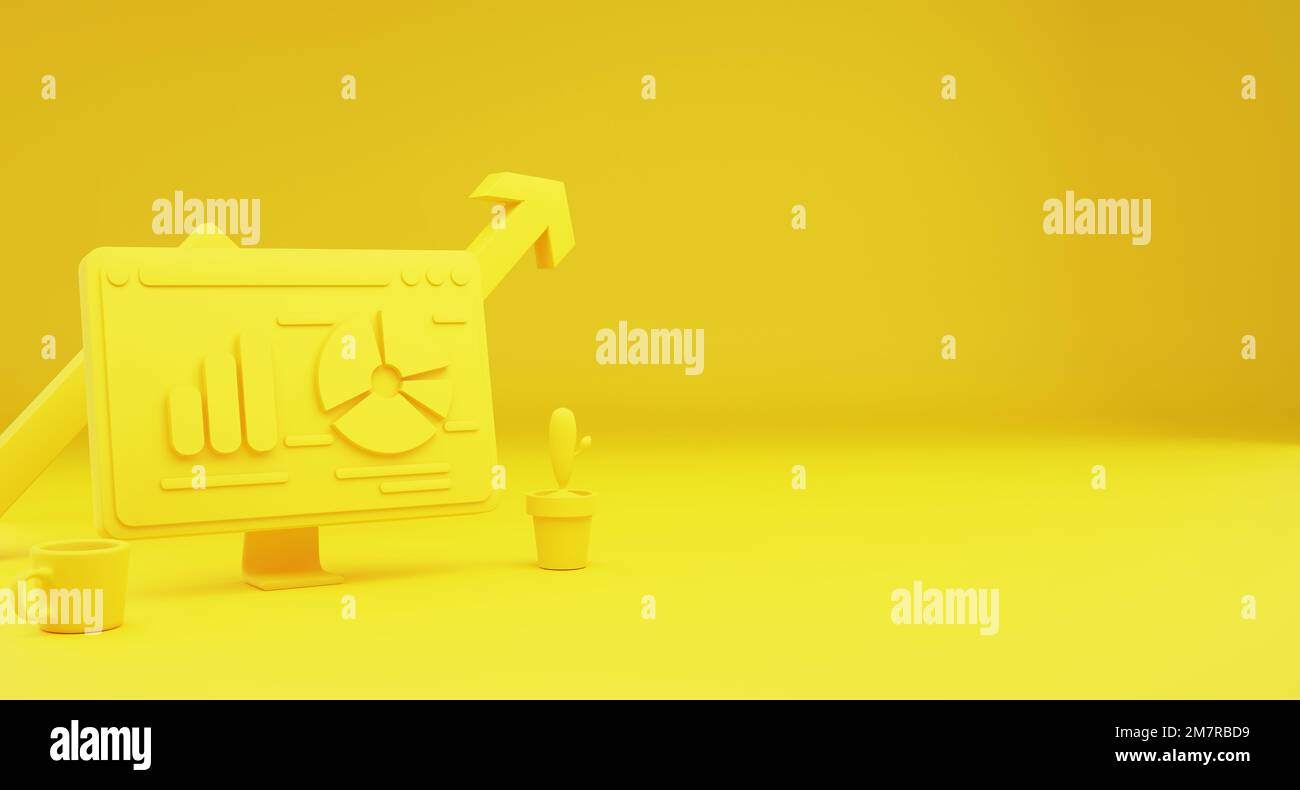 Yellow Desktop tecnology data analysis Concept. Background Landing main ...