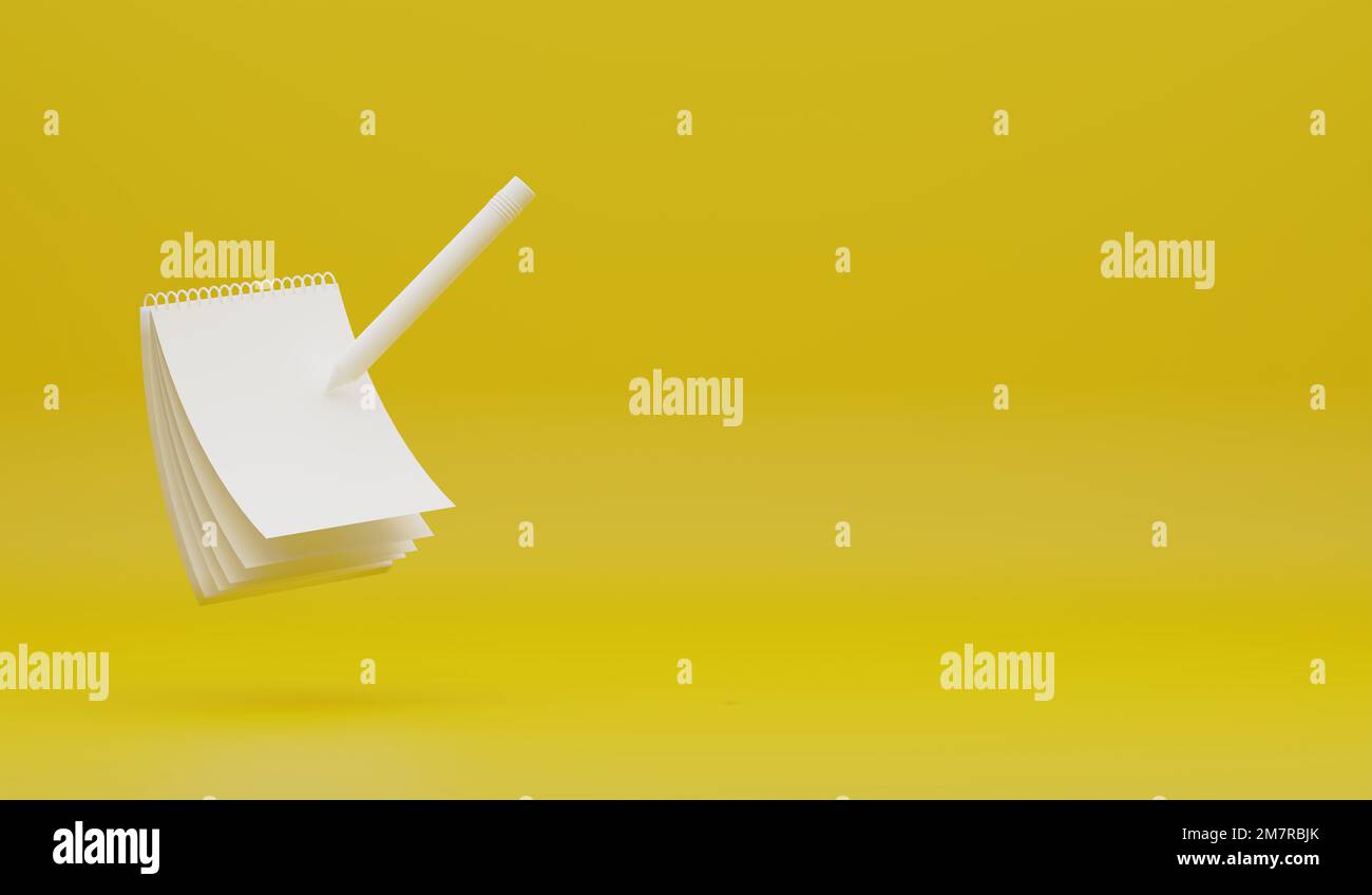 Take note Concept. Background Landing main page. copy space. 3d ...