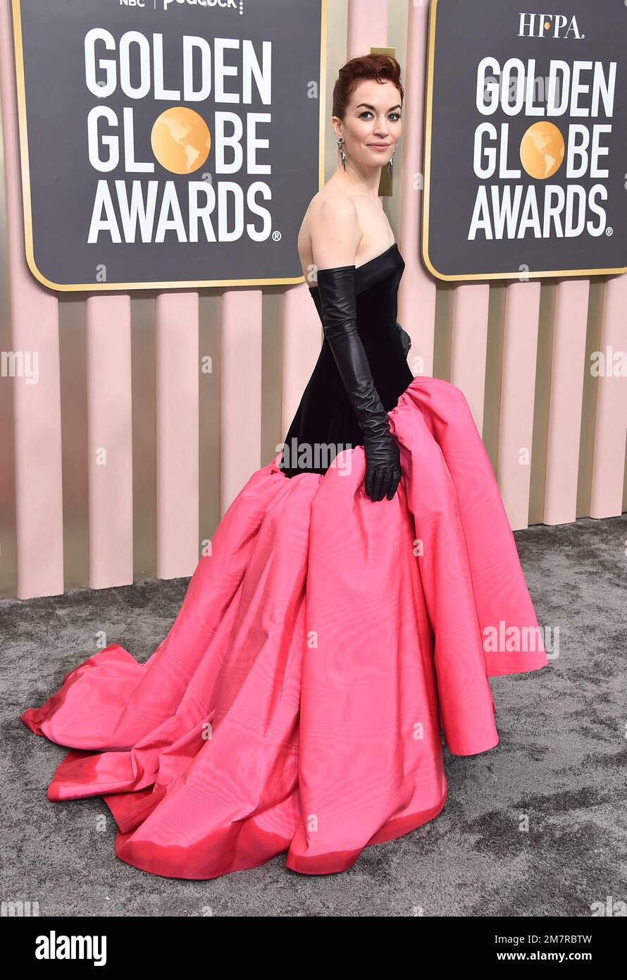 Britt Lower arrives at the 80th annual Golden Globe Awards at the ...