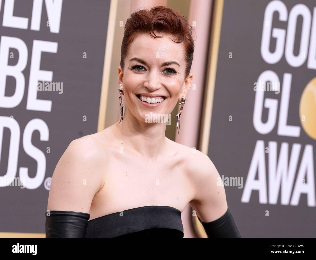 Britt Lower arrives at the 80th annual Golden Globe Awards at the ...