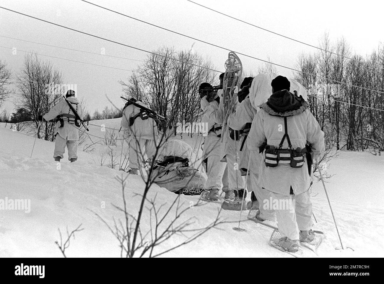 Six members of Co. C, 1ST Bn., 6th Marines, are dressed for cold ...