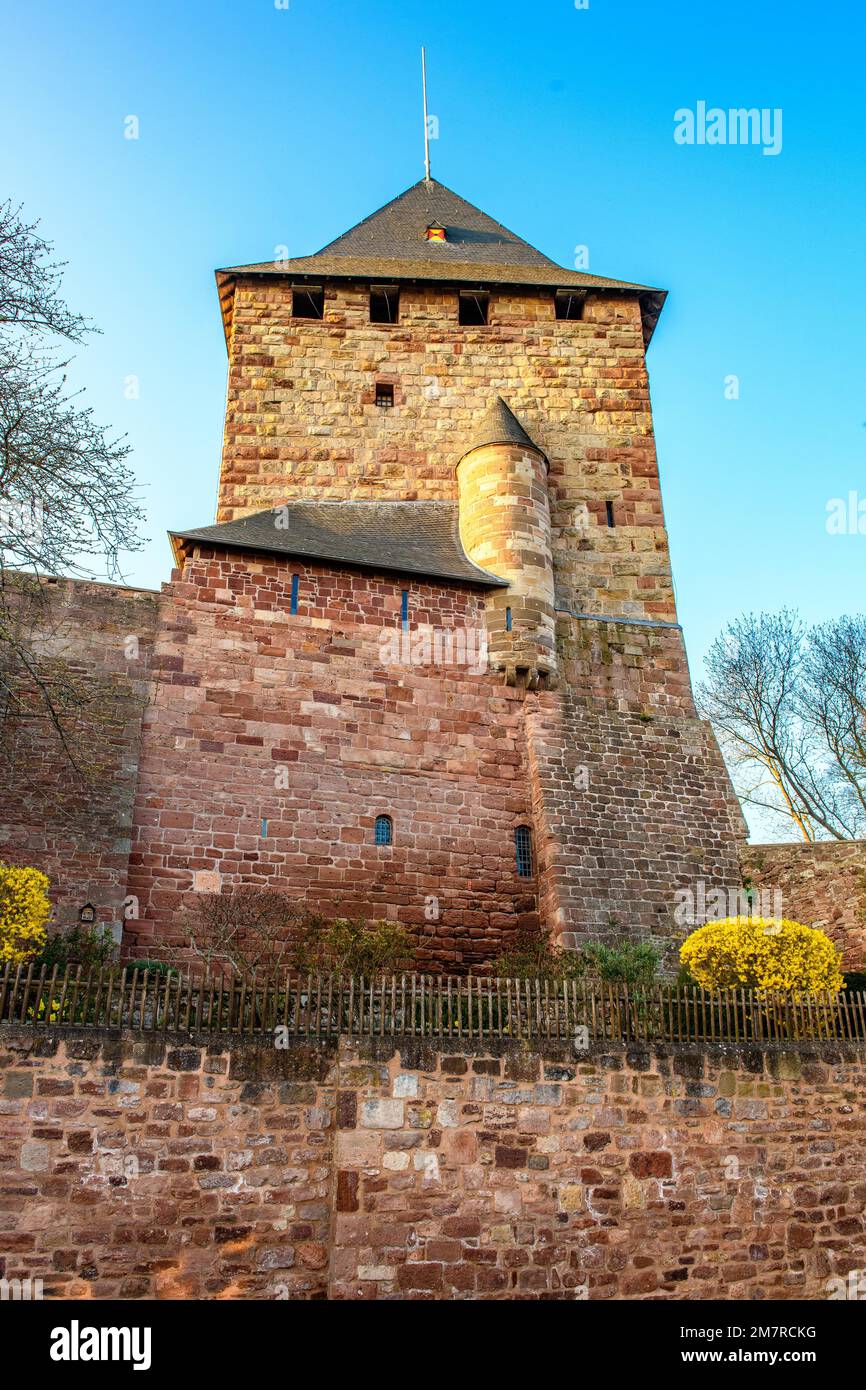Historic former residential tower of Nideggen Castle from the 12th ...