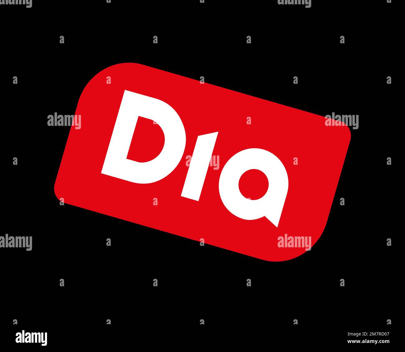 DIA supermarket chain, rotated logo, black background B Stock Photo - Alamy