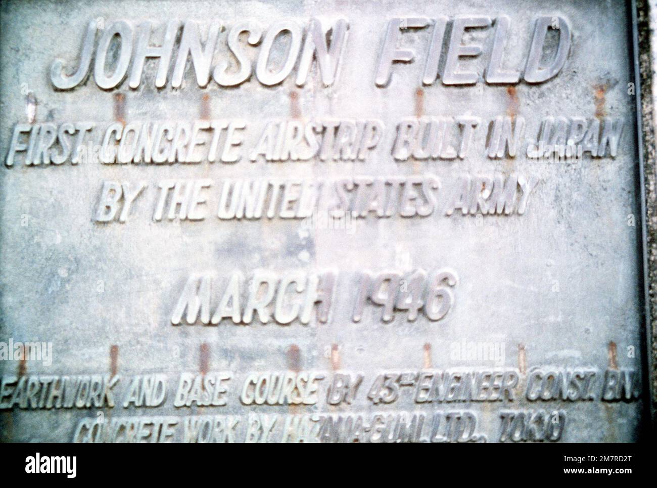 The inscription on a marker erected in 1946 at the time that this area ...