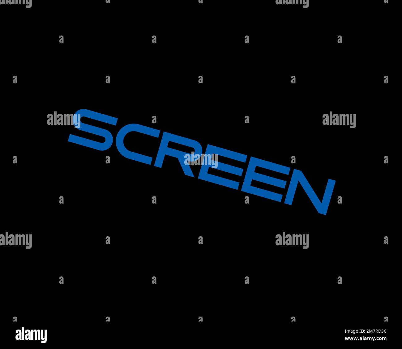 Dainippon Screen, rotated logo, black background B Stock Photo - Alamy