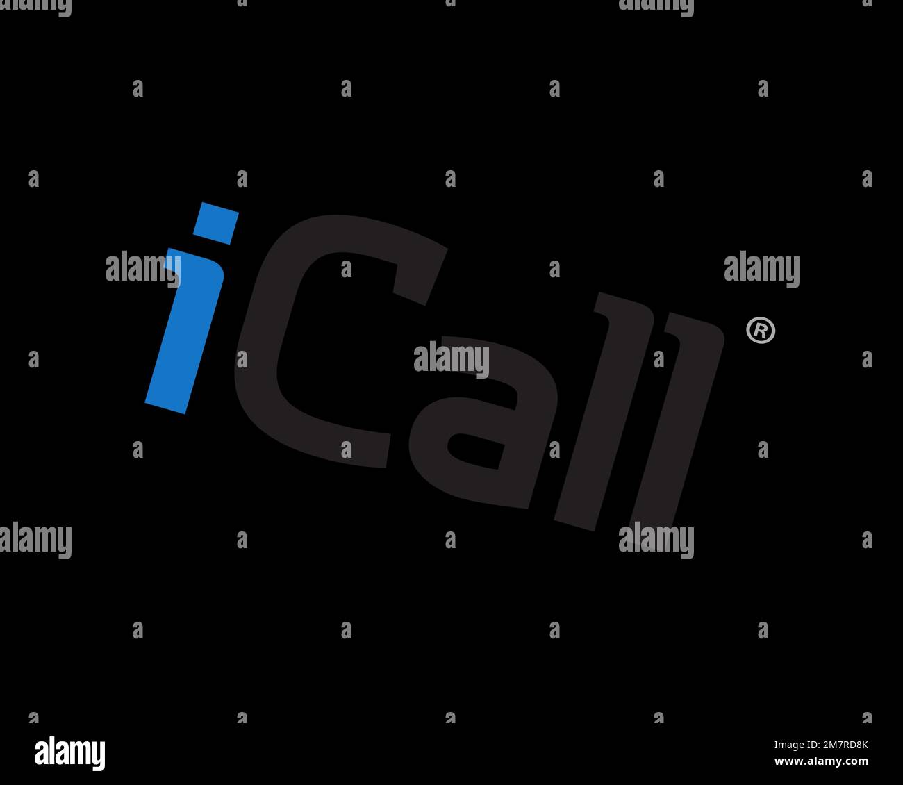 ICall, rotated logo, black background B Stock Photo - Alamy