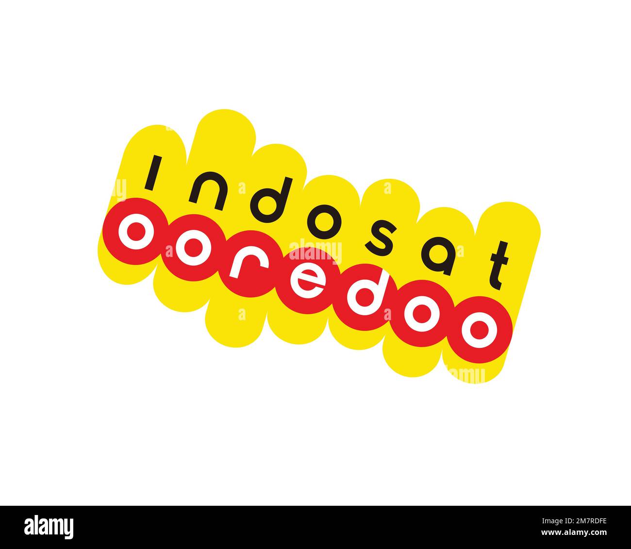 Indosat, rotated logo, white background B Stock Photo - Alamy