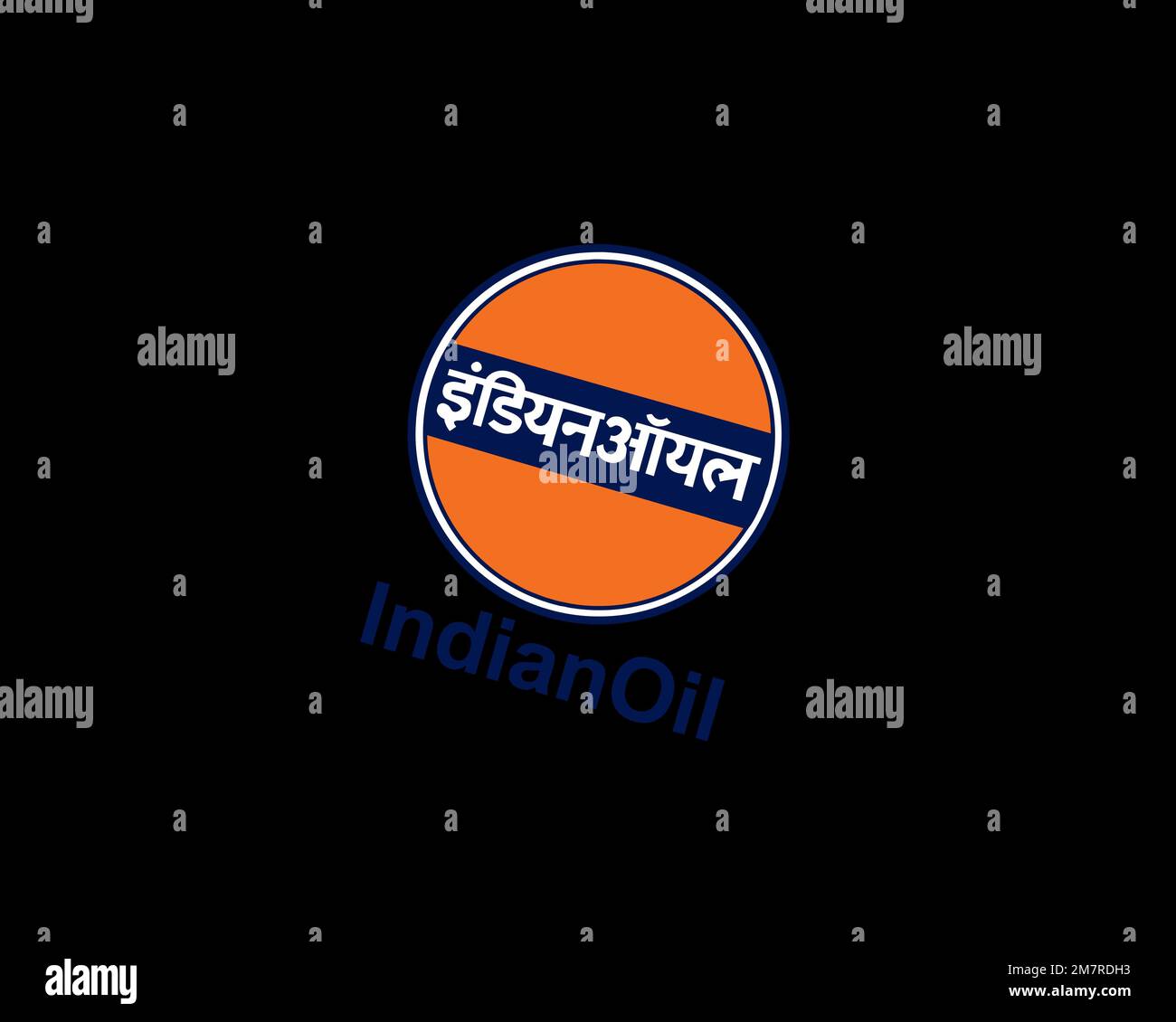 Indian Oil Corporation, rotated logo, black background B Stock Photo ...