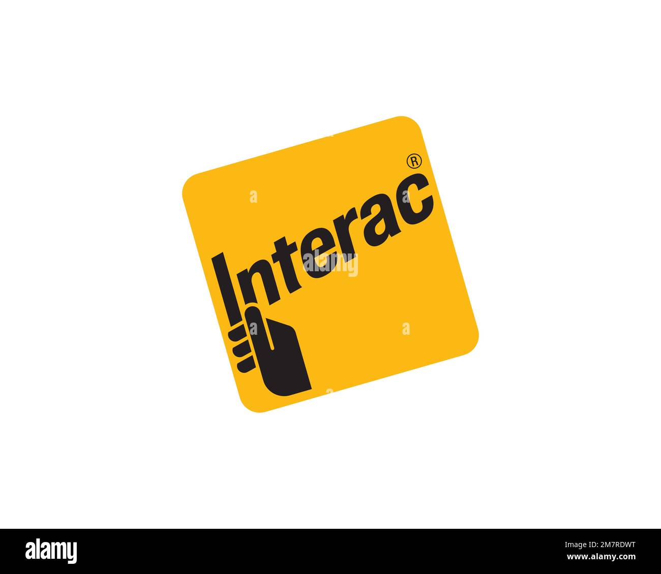 Interac, rotated logo, white background Stock Photo - Alamy