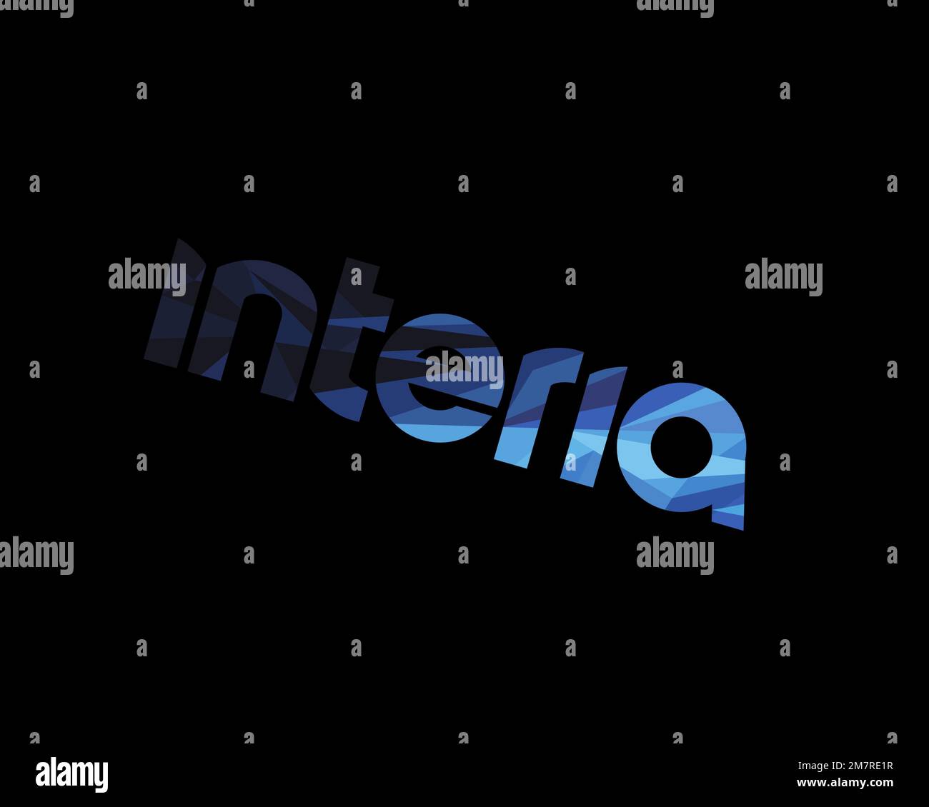Interia, rotated logo, black background B Stock Photo - Alamy