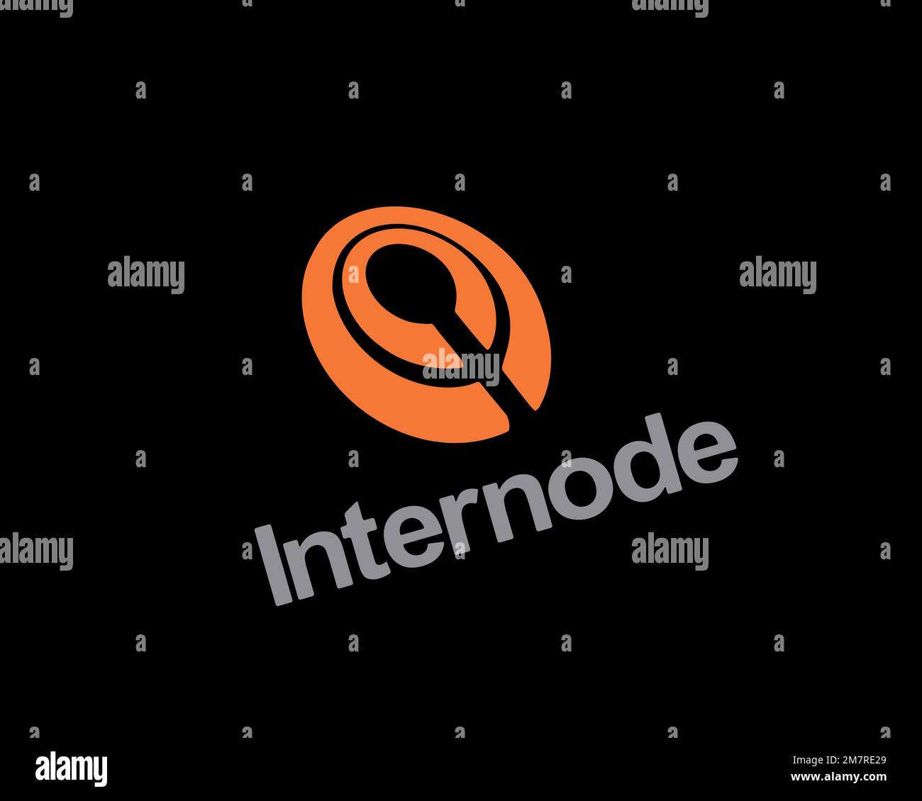 Internode ISP, rotated logo, black background Stock Photo - Alamy