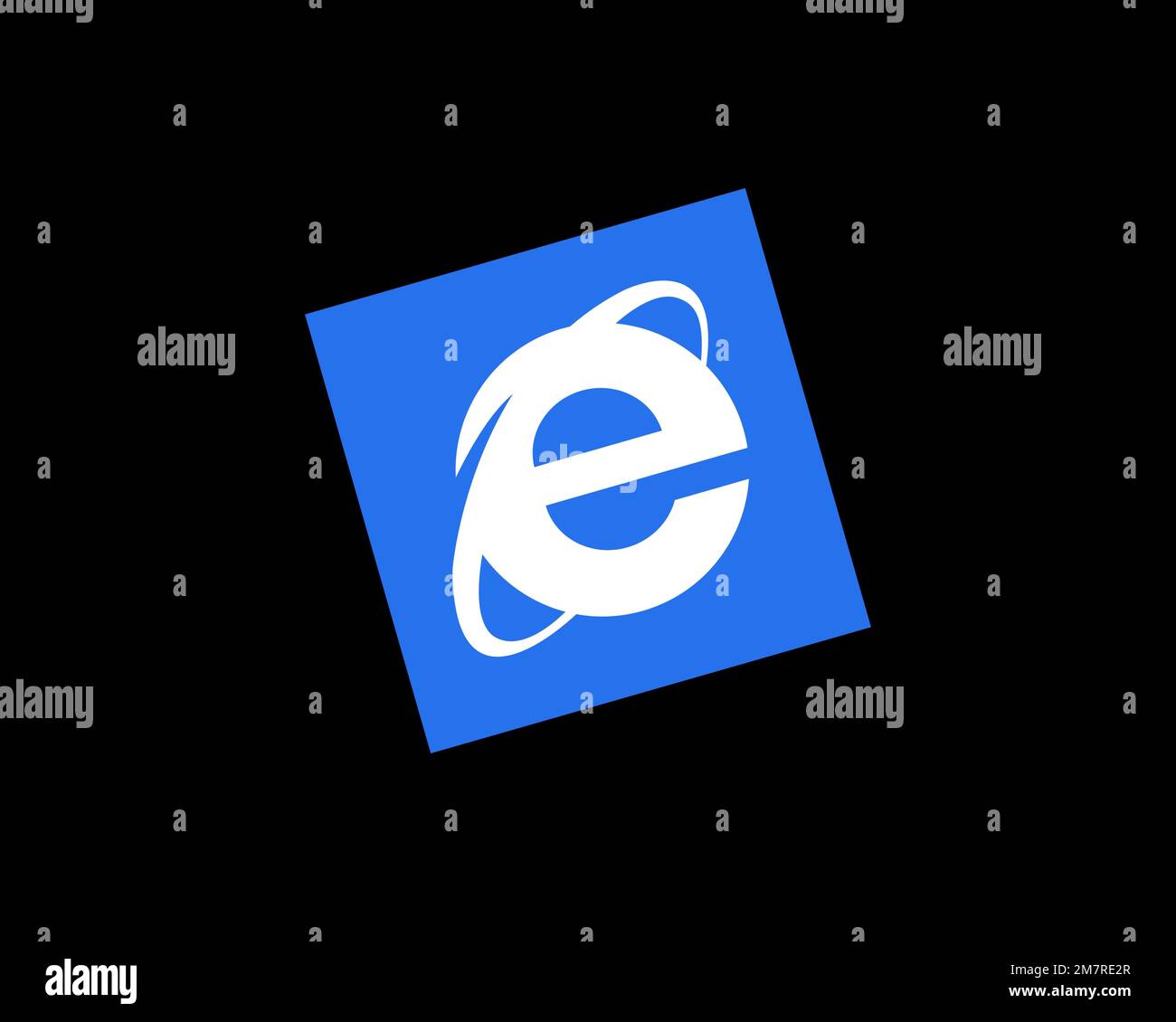 Internet Explorer Mobile, rotated logo, black background Stock Photo ...