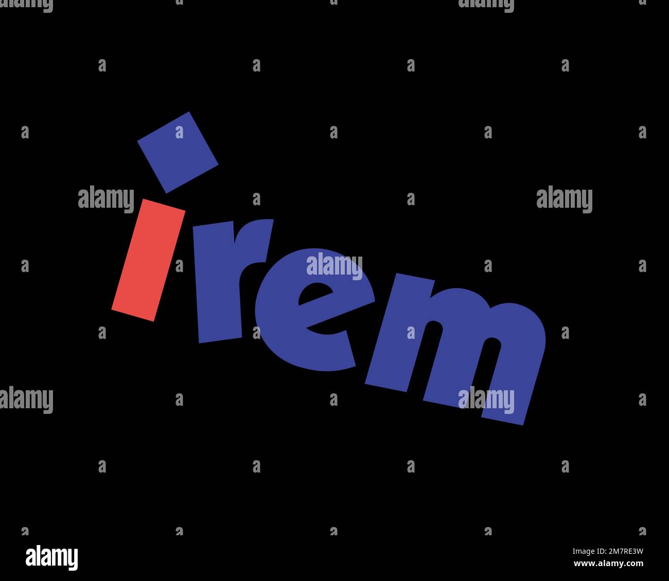 Irem, rotated logo, black background B Stock Photo - Alamy
