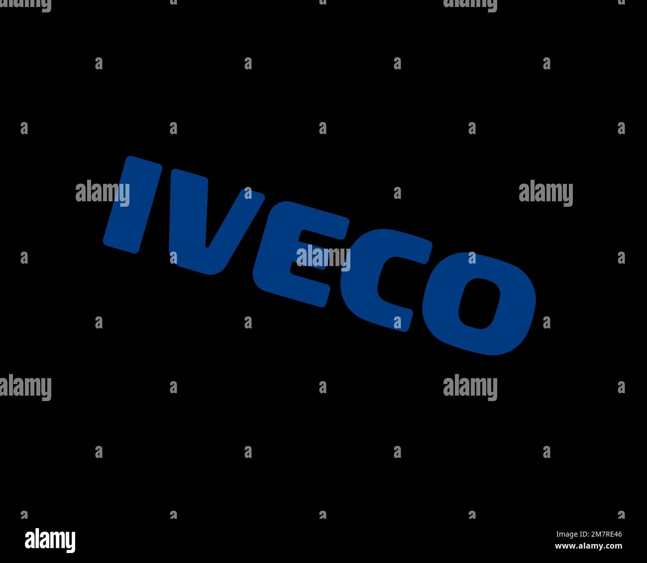 Iveco bus, rotated logo, black background B Stock Photo - Alamy