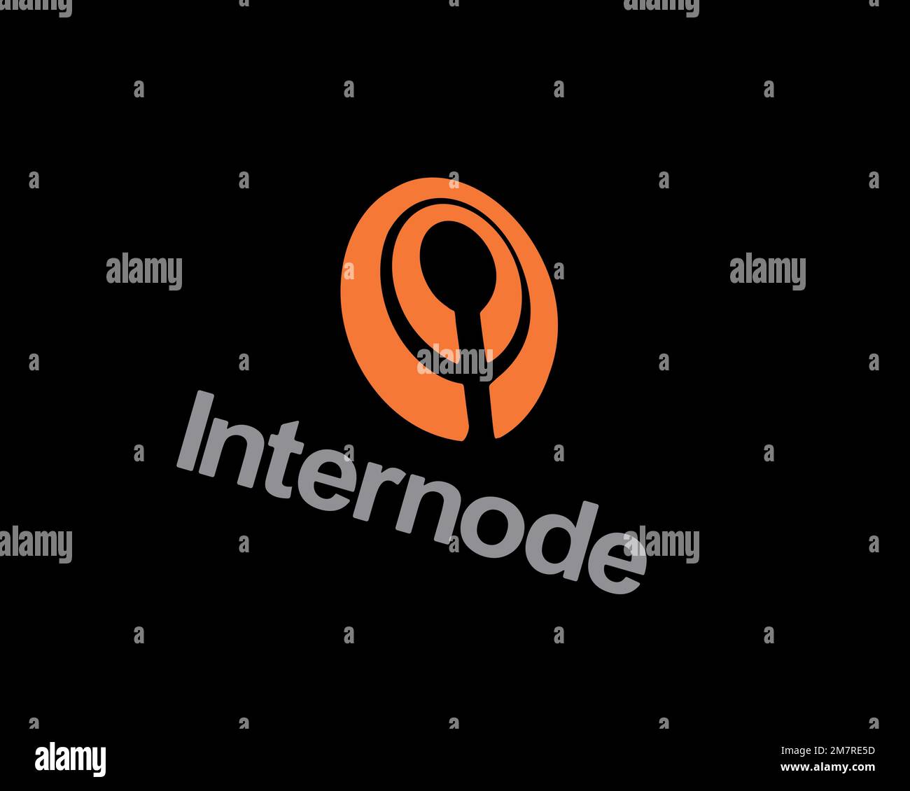 Internode ISP, rotated logo, black background B Stock Photo - Alamy