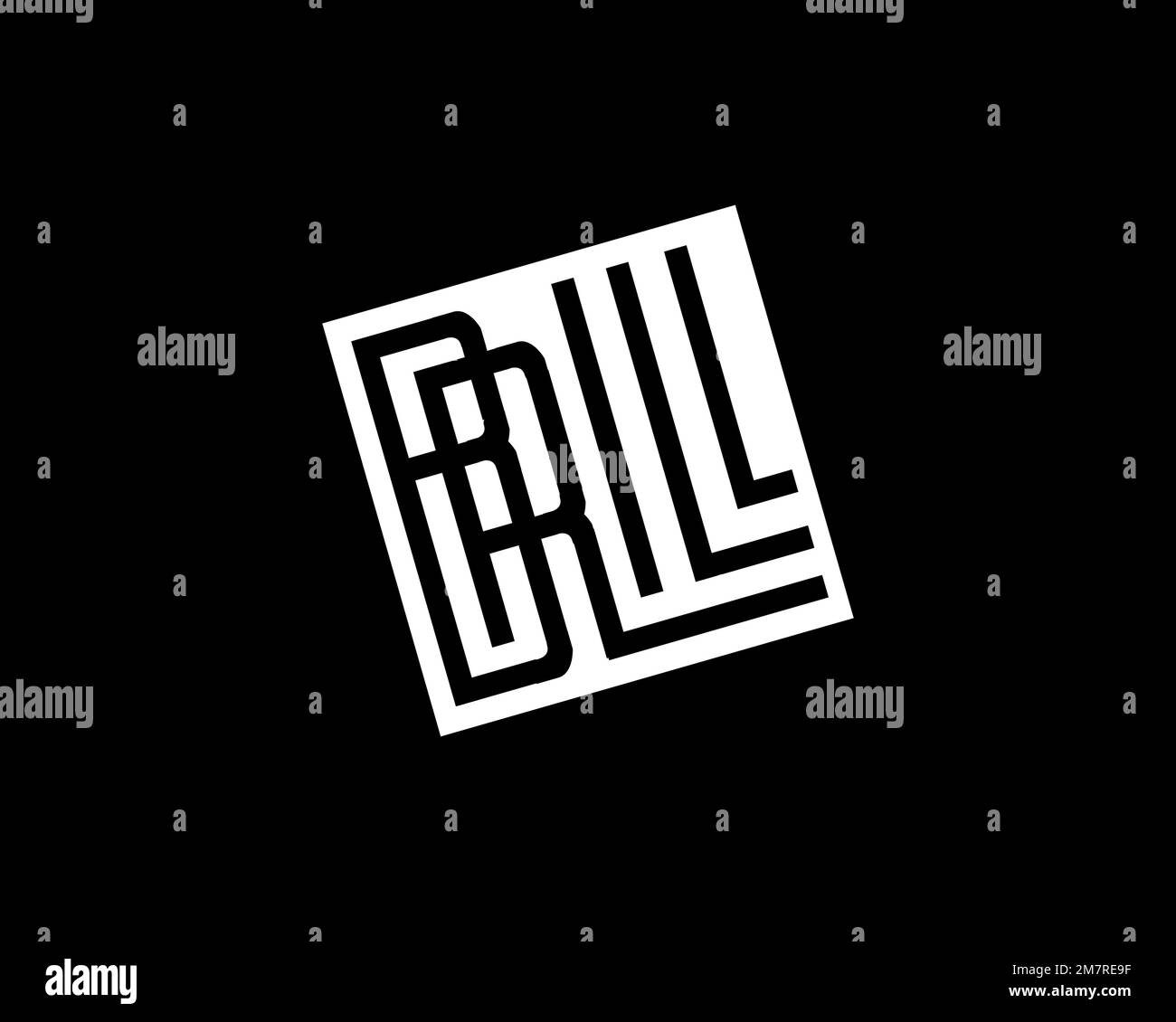 J. G. Brill Company, rotated logo, black background Stock Photo - Alamy