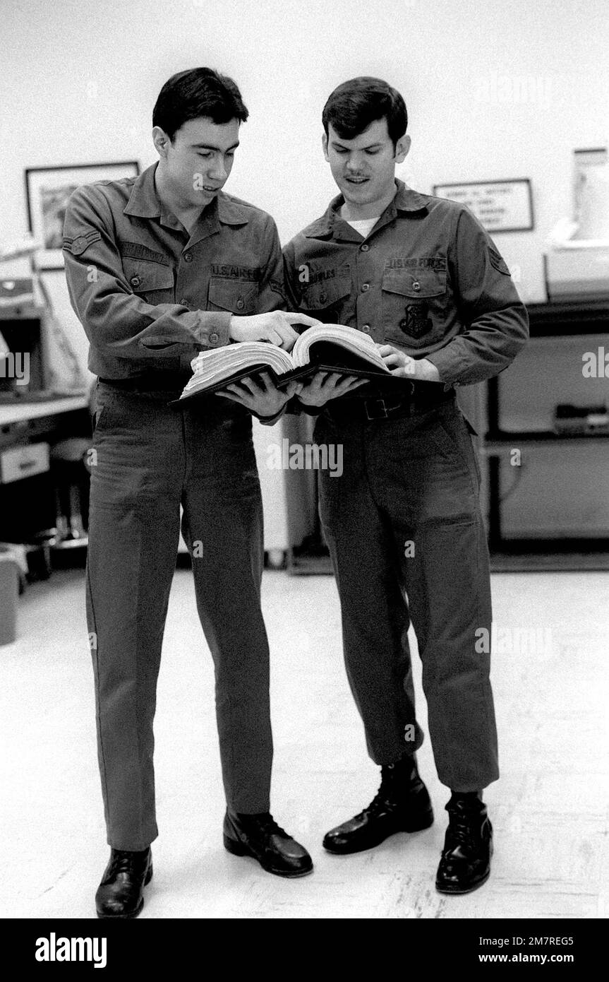 A sergeant and an airman first class of the 1361st Audiovisual Squadron ...