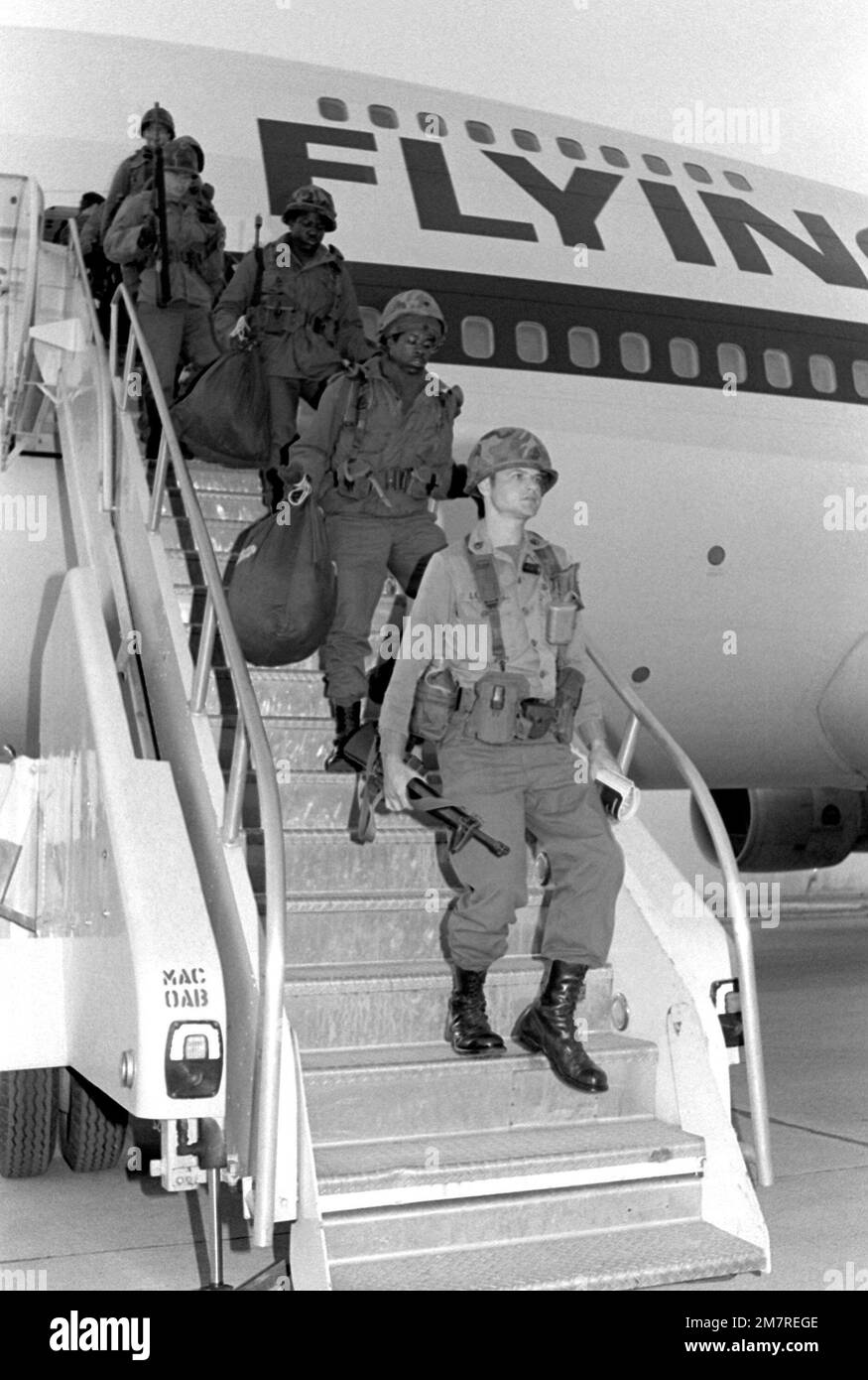 Us Army Soldiers Are Airlifted To Osan By The Flying Tiger Airlines For Participation In The