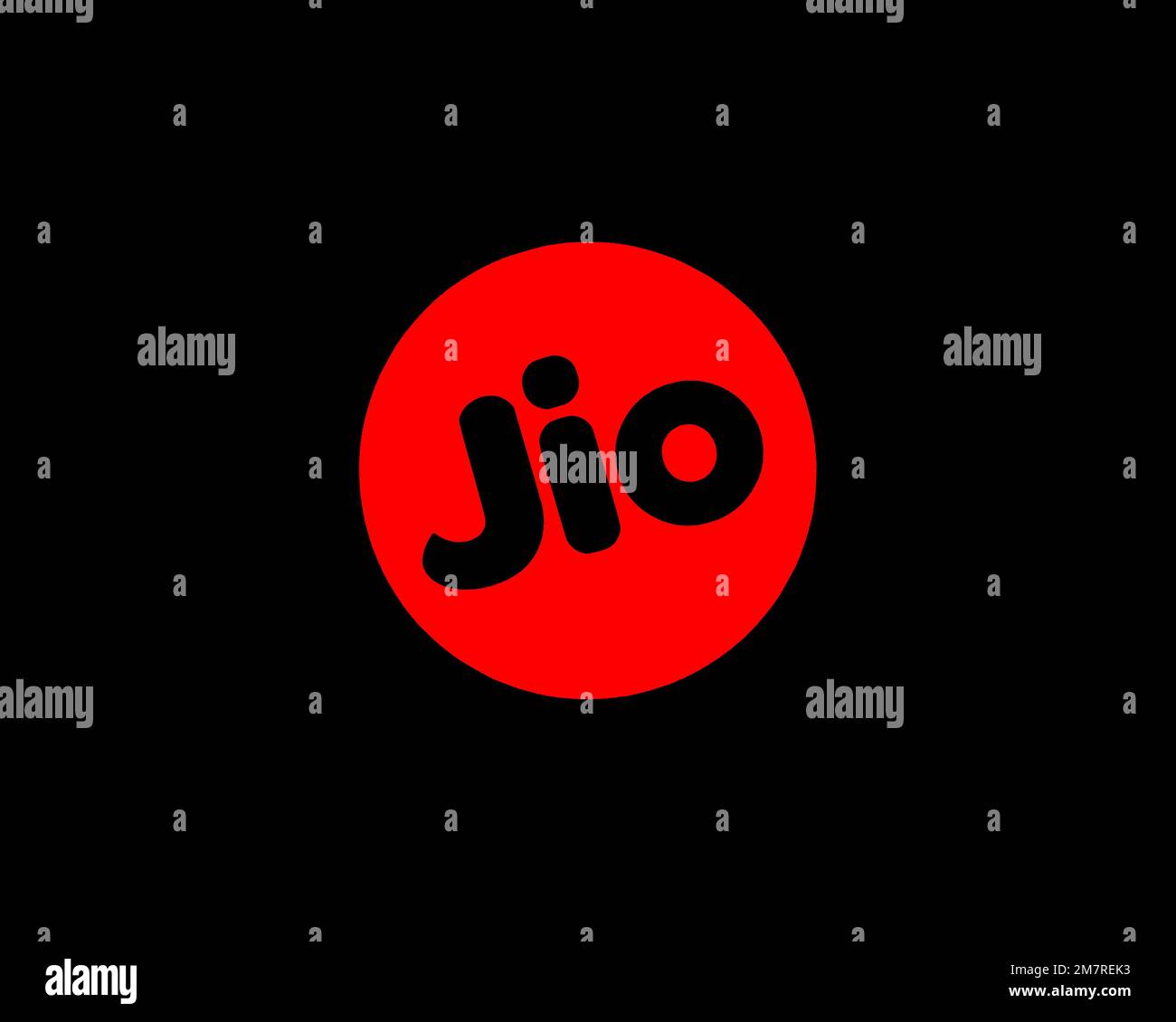 Jio, rotated logo, black background Stock Photo - Alamy