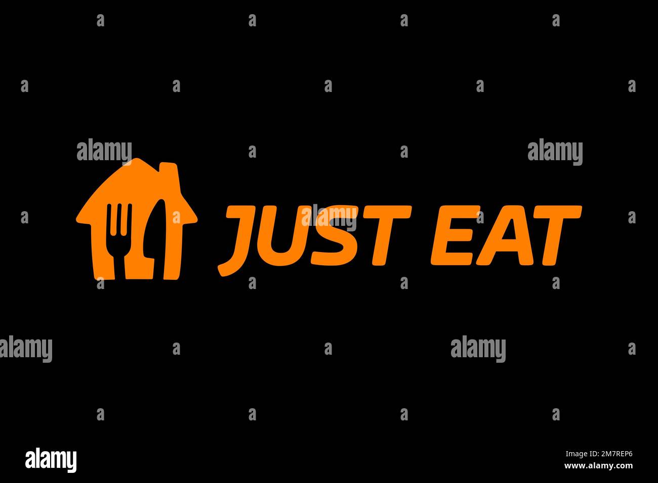 Just Eat, Logo, Black background Stock Photo - Alamy