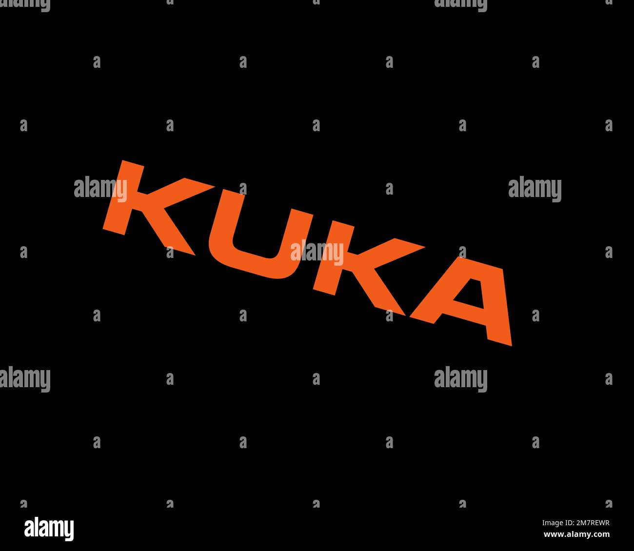KUKA, rotated logo, black background B Stock Photo - Alamy
